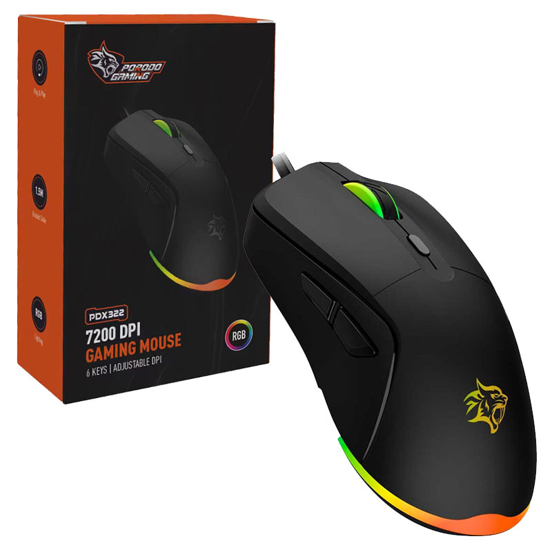 موس سیمدار گیمینگ پرودو Porodo Gaming Mouse PDX322 7200dpi