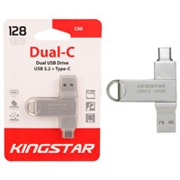 فلش 128گیگ Kingstar-c60 type c Doual C USB3.2 - شهر کامپیوتر