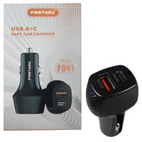 شارژر فندکی 2 پورت یک پورت PD فست Firstyou F041 48w - شهر کامپیوتر